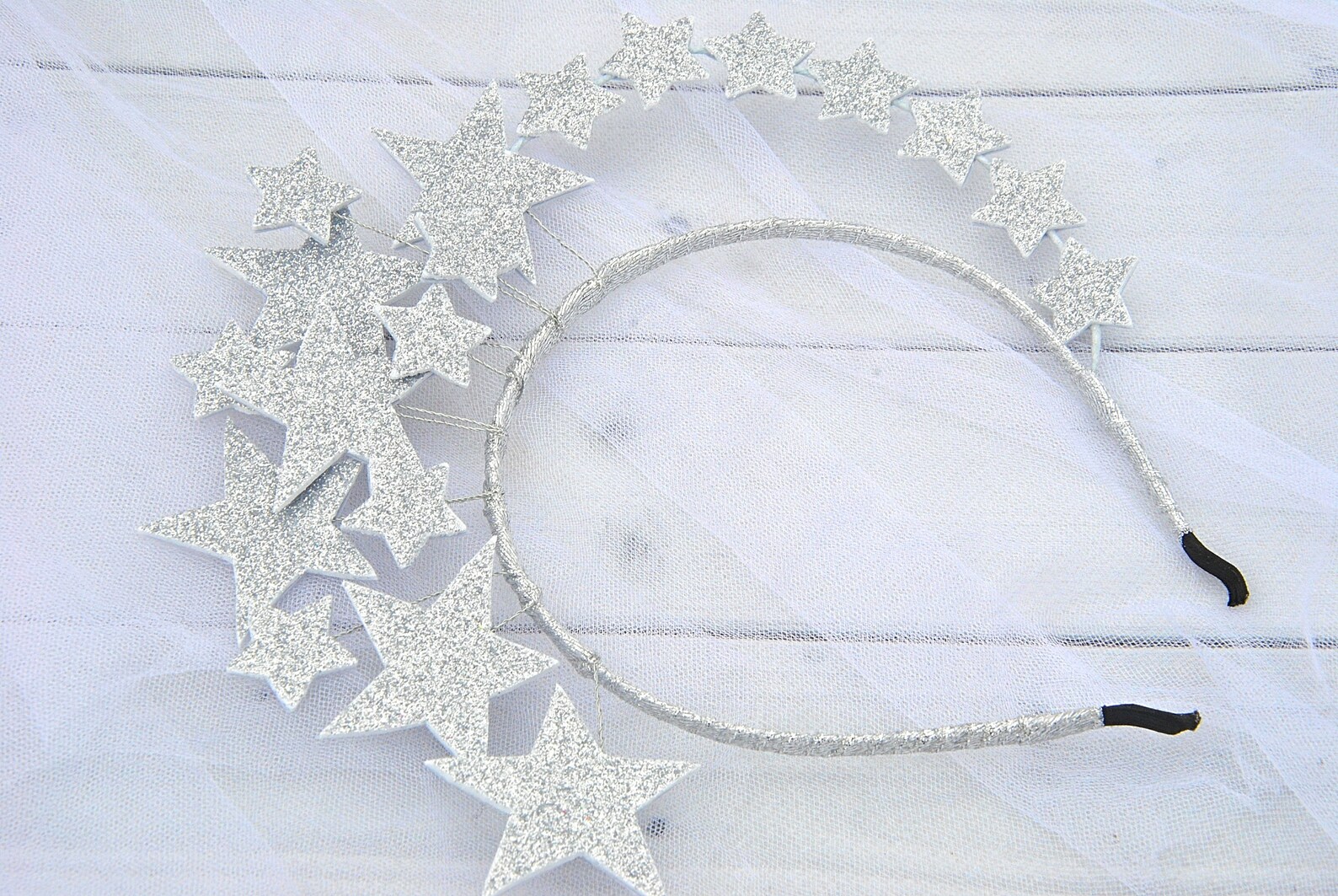 Silver Star Moon Headpiece Christmas Bright Celestial - Etsy