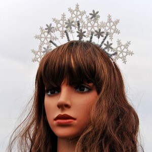 Snowflake Crown Headpiece for Women Snow Queen Halo Crown Christmas ...