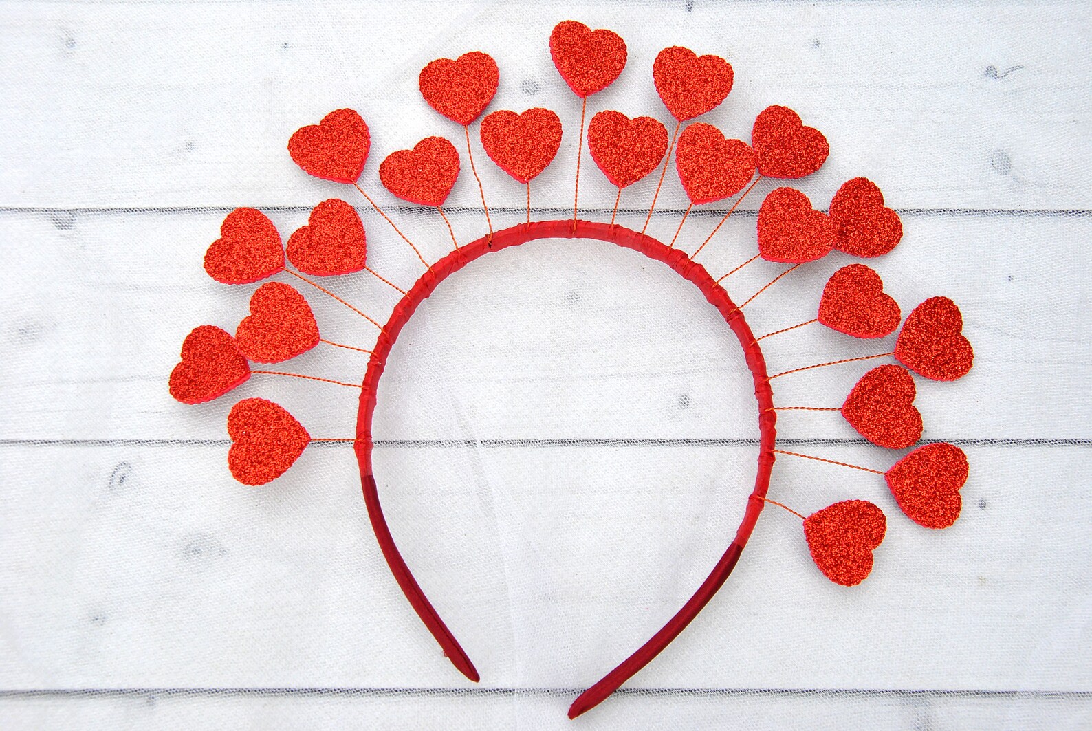 Valentine Headband Queen of Hearts Crown Adult Red Heart Headpiece - Etsy