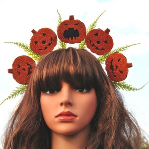 Pumpkin Headband Halloween Costume Pumpkin Crown Adult Child Black and ...