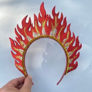 Flame Headband: Fire Crown, Carnival Costume Headpiece - Etsy