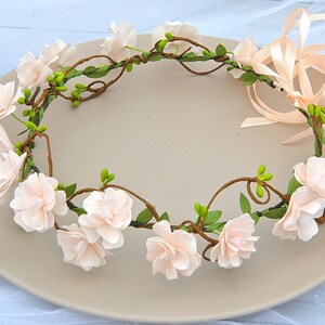 Blush Sakura Flower Crown Cherry Blossom Bridal Headpiece Spring Boho ...