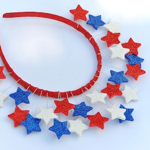 Independence Day Headpiece Stars Crown Hair Piece Red White Blue Star ...