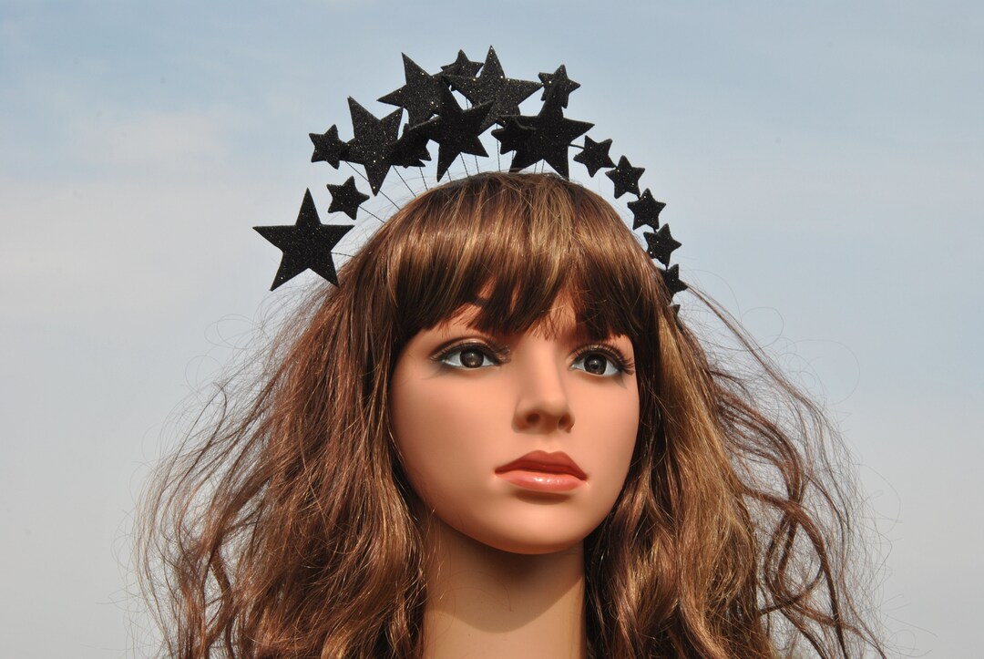 Celestial Headpiece Black Star Halloween Headband Holiday Stars ...