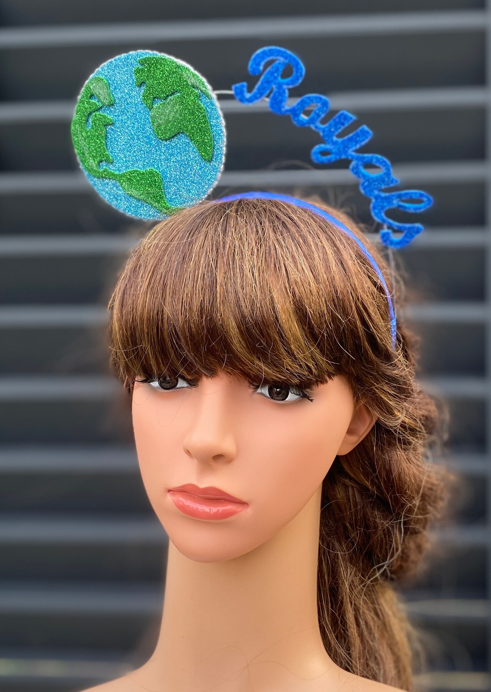 Planet Earth Headband Royals Personalized Headpiece Glittery Land ...