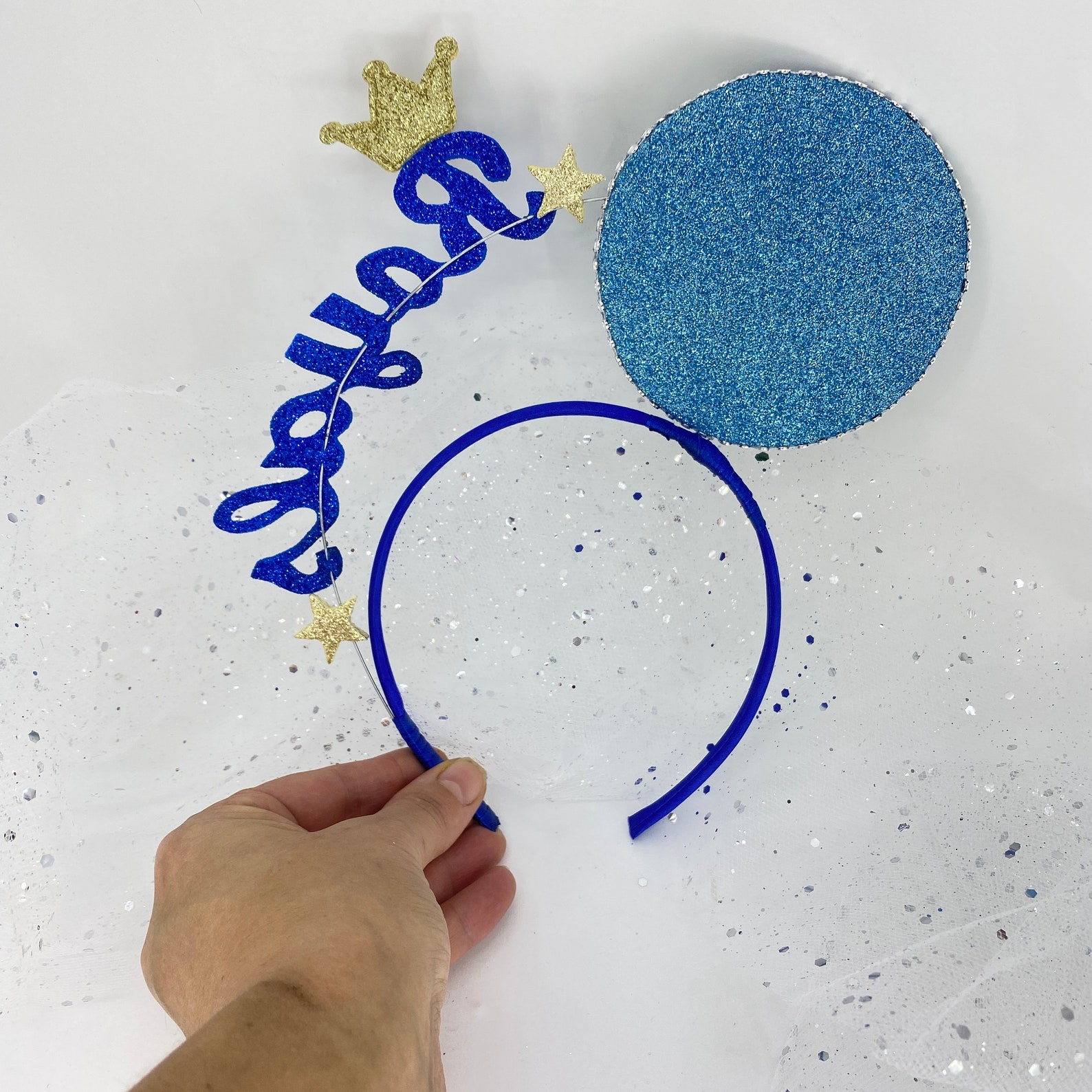 Planet Earth Headband Royals Personalized Headpiece Glittery Land ...