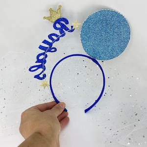 Planet Earth Headband Royals Personalized Headpiece Glittery Land ...