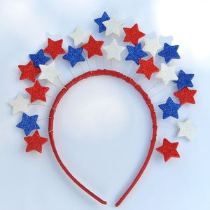 Independence Day Headpiece Stars Crown Hair Piece Red White Blue Star ...