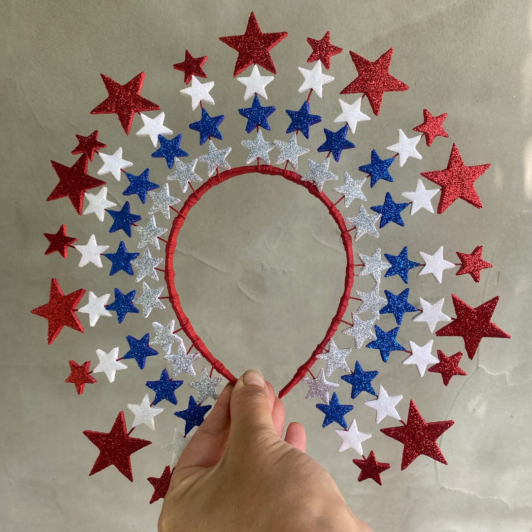 4th of July Star Crown Headband, Patriotic Headpiece - Etsy