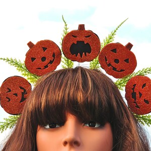 Pumpkin Headband Halloween Costume Pumpkin Crown Adult Child Black and ...
