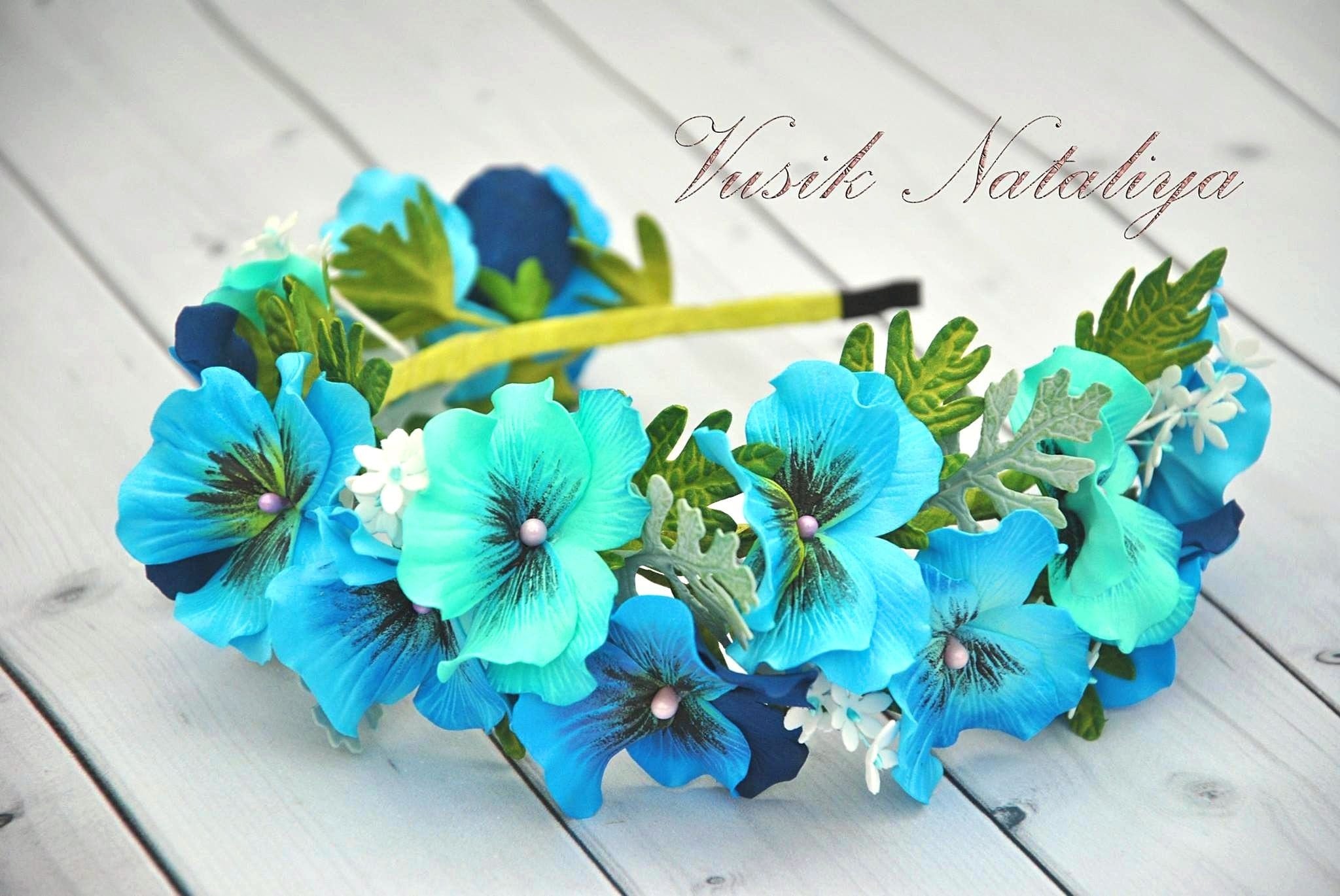 Handmade Pansy Flower Crown: Lilac & Lavender Headband, Festival Hair ...