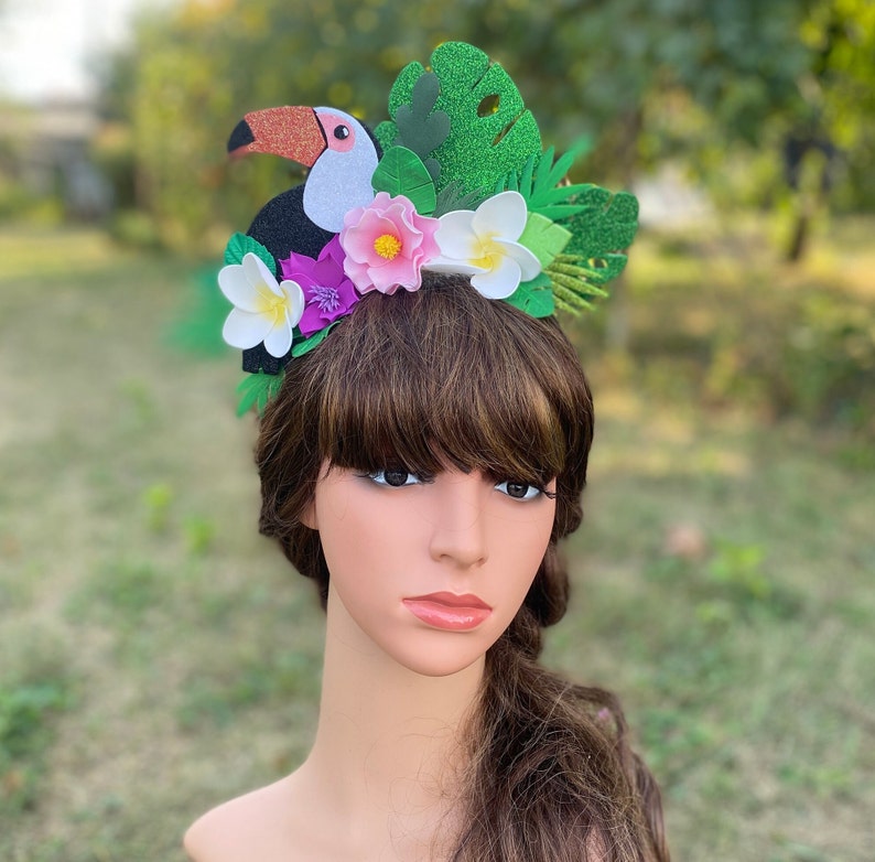 Tropical Party Headpiece Tropical Headband Carnival Tucan Fascinator ...