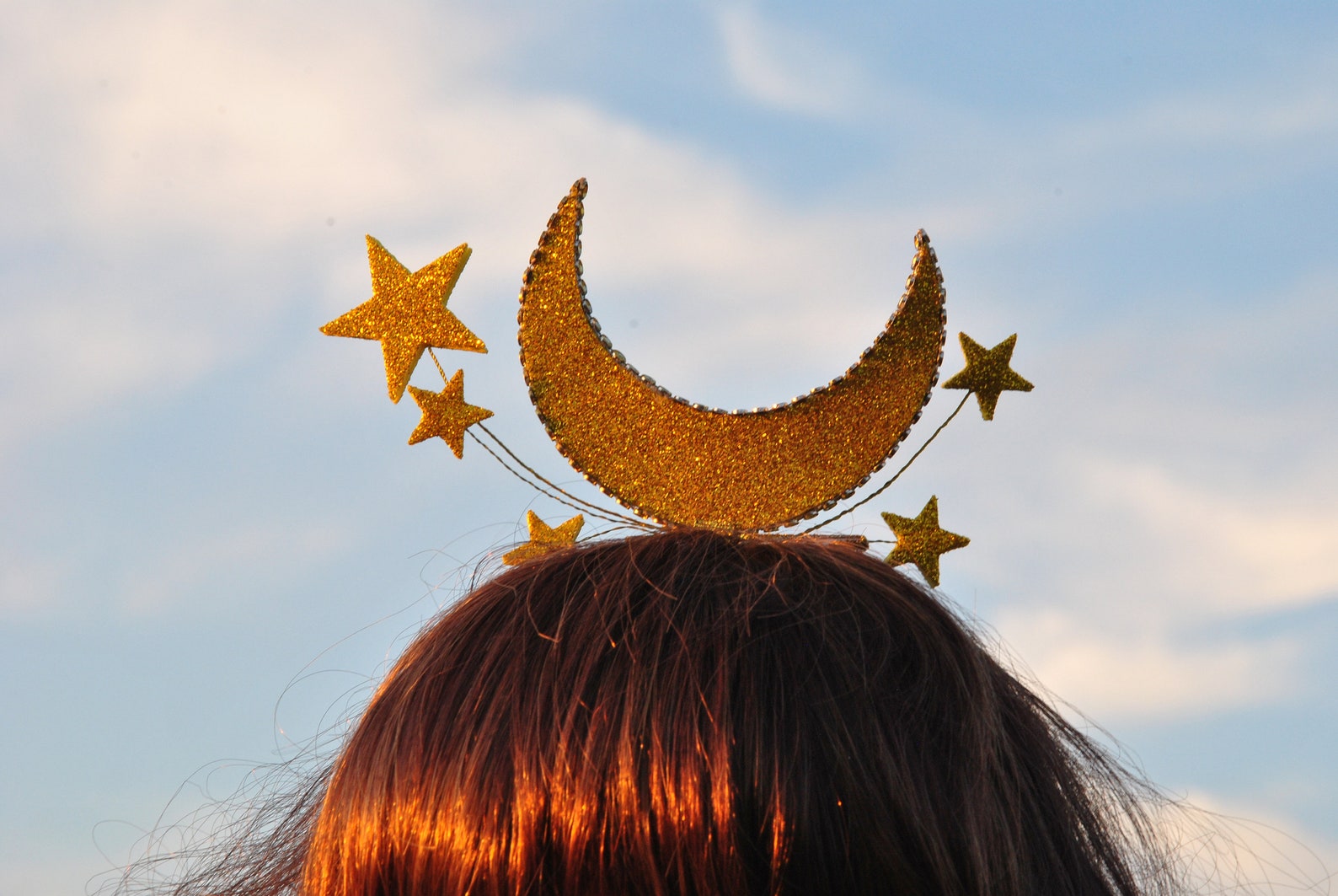 Moon Headpiece Celestial Hair Clip Gold Luna Hair Piece Star - Etsy