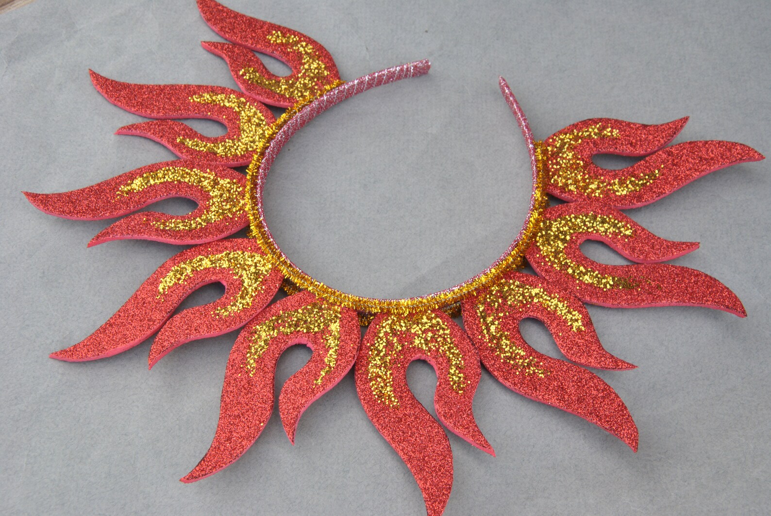 Flame Headband Halloween Fire Headpiece Costume Phoenix Fire Bird Crown ...
