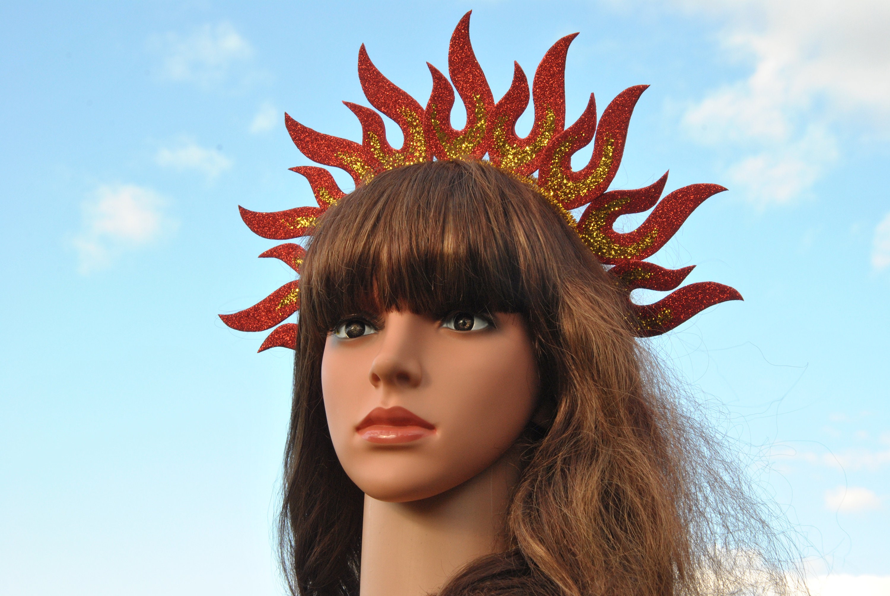 Flame headband Halloween Fire headpiece costume Phoenix fire | Etsy
