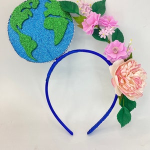 Planet Earth Headband Royals Personalized Headpiece Glittery Land ...