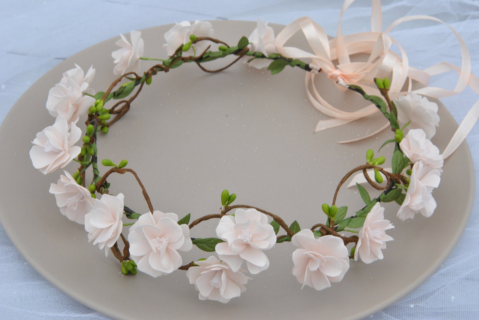 Blush Sakura Flower Crown Cherry Blossom Bridal Headpiece - Etsy
