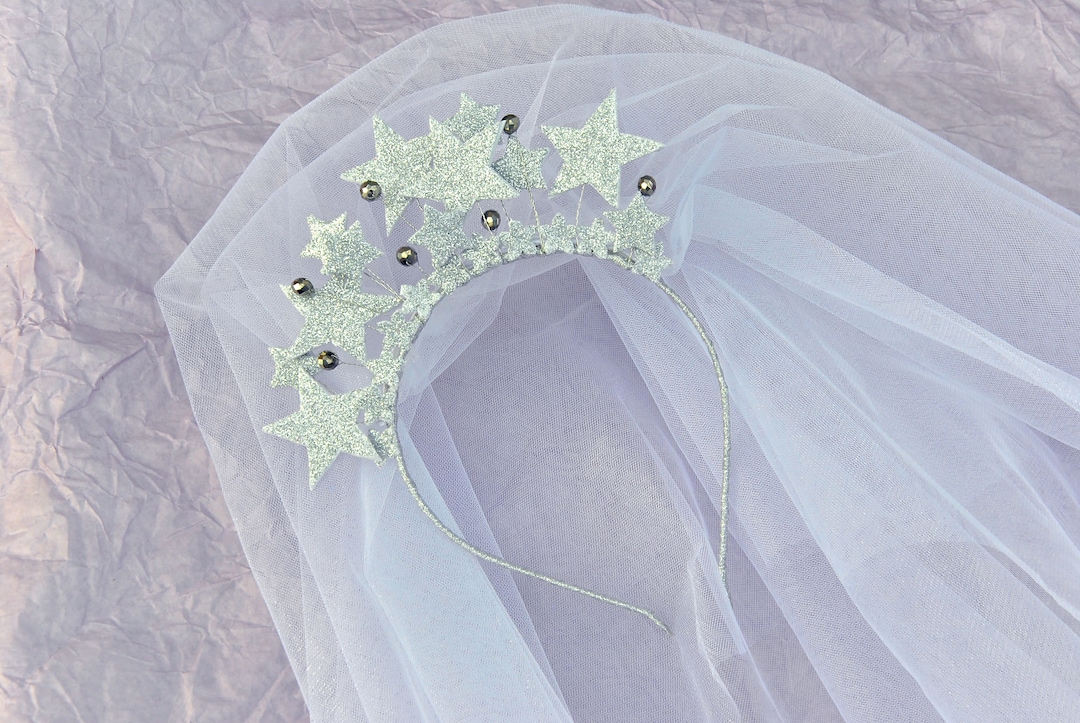 Star Bride Veil & Crown Headband: Celestial Hen Party Headpiece - Etsy