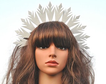 Snowflake Ice Halo, Winter Queen Crown, Fairy Princess Headdress ...