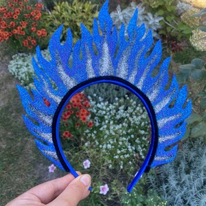 Blue Flame Crown Blue Flame Headpiece Blue Flame Tiara Headband ...