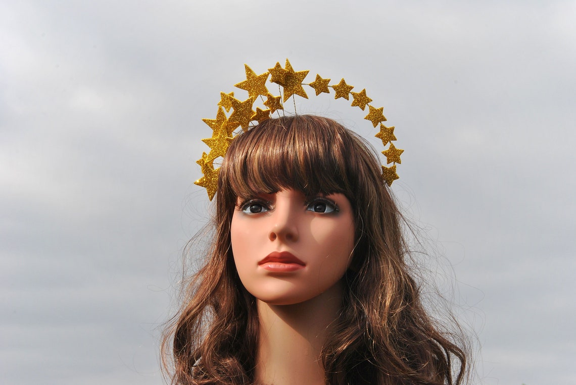 Silver Star Moon Headpiece Christmas Bright Celestial | Etsy