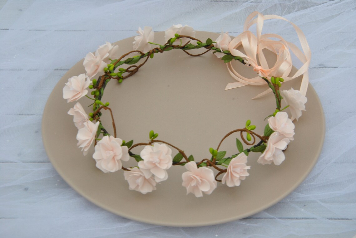 Blush Sakura Flower Crown Cherry Blossom Bridal Headpiece - Etsy