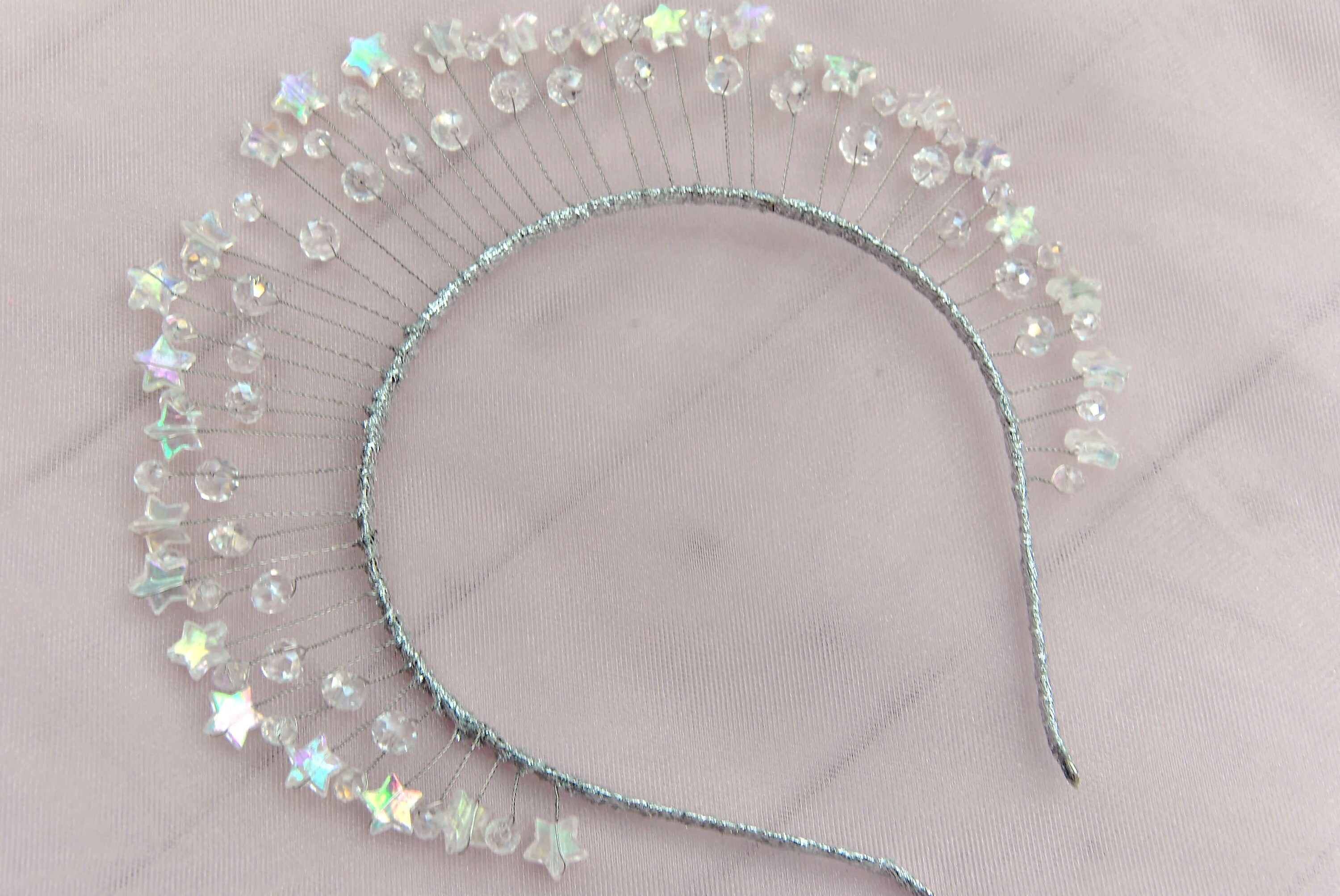 Crystal Star Crown Wedding Star Halo Crown Bridal Celestial - Etsy