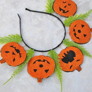Pumpkin Headband Halloween Costume Pumpkin Crown Adult Child Black and ...