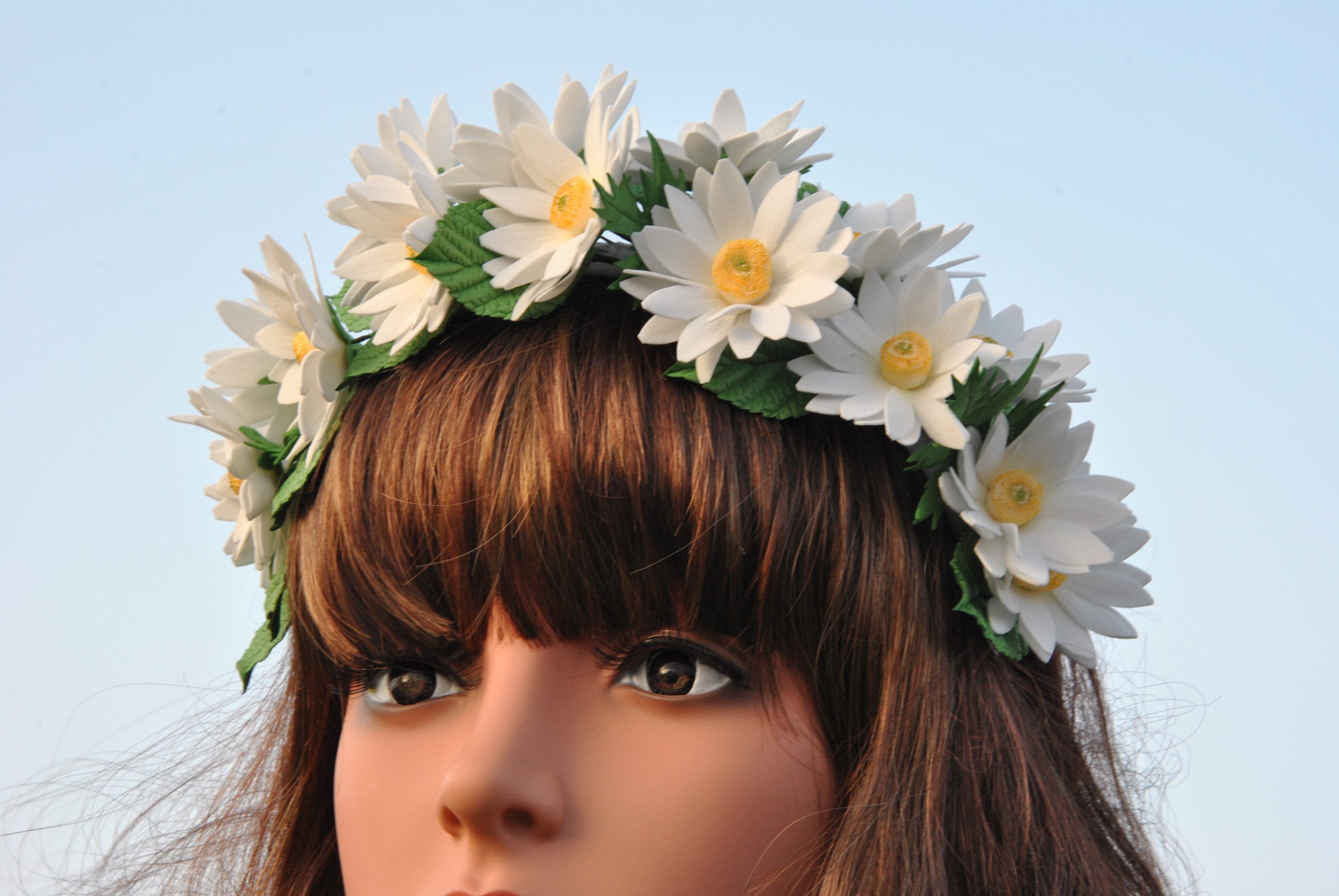 White Daisy Flower Crown: Floral Wedding Headband - Etsy