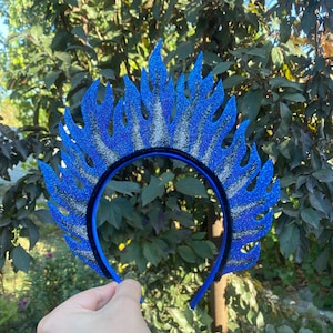 Blue Flame Crown Blue Flame Headpiece Blue Flame Tiara Headband ...