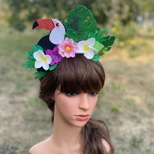 Tropical Party Headpiece Tropical Headband Carnival Tucan Fascinator ...