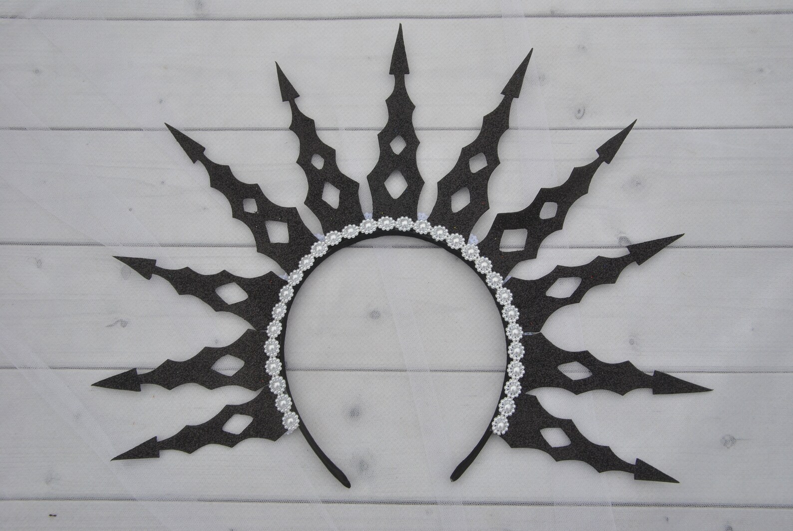 Spiked Crown Goth Wedding Crown Black Spiked Halo Crown Evil - Etsy