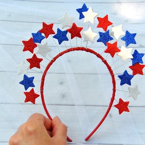 Independence Day Headpiece Stars Crown Hair Piece Red White Blue Star ...