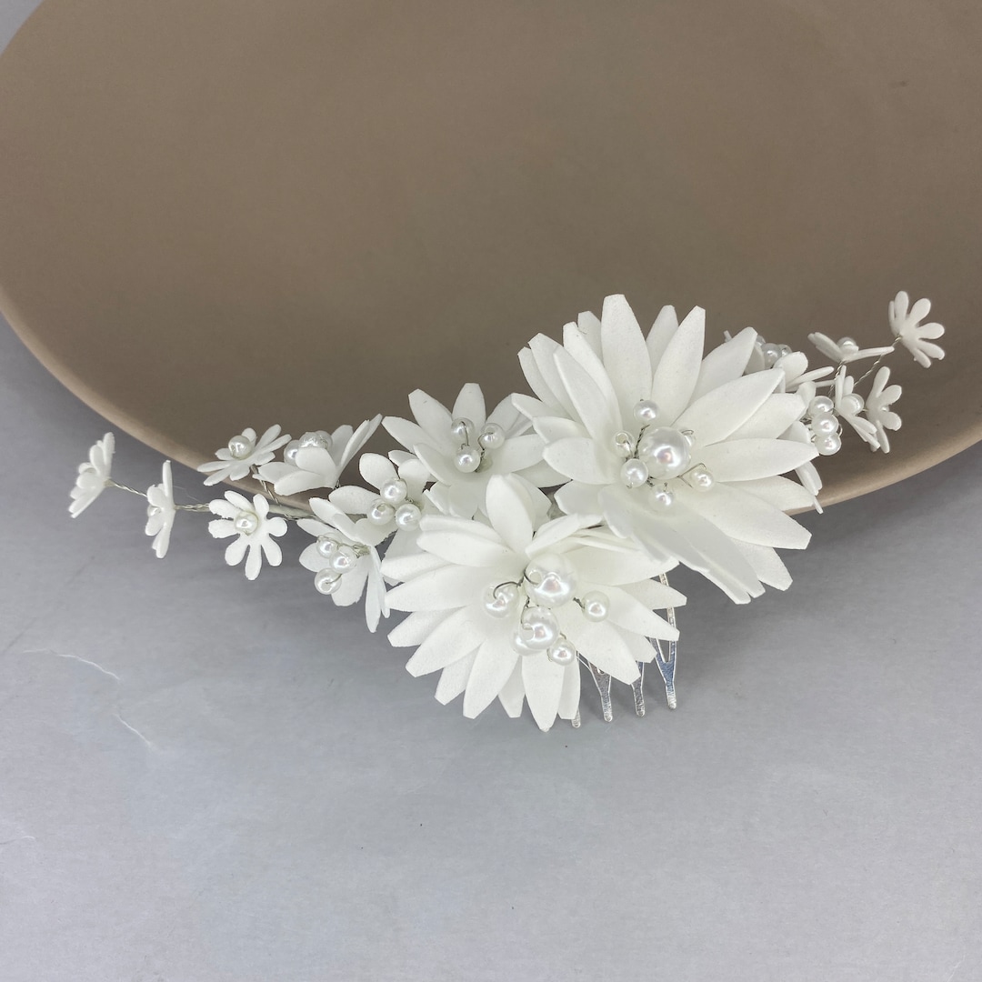 Daisy Hair Comb Daisy Flower Hair Clip Wedding Hair Comb Daisy Flower ...