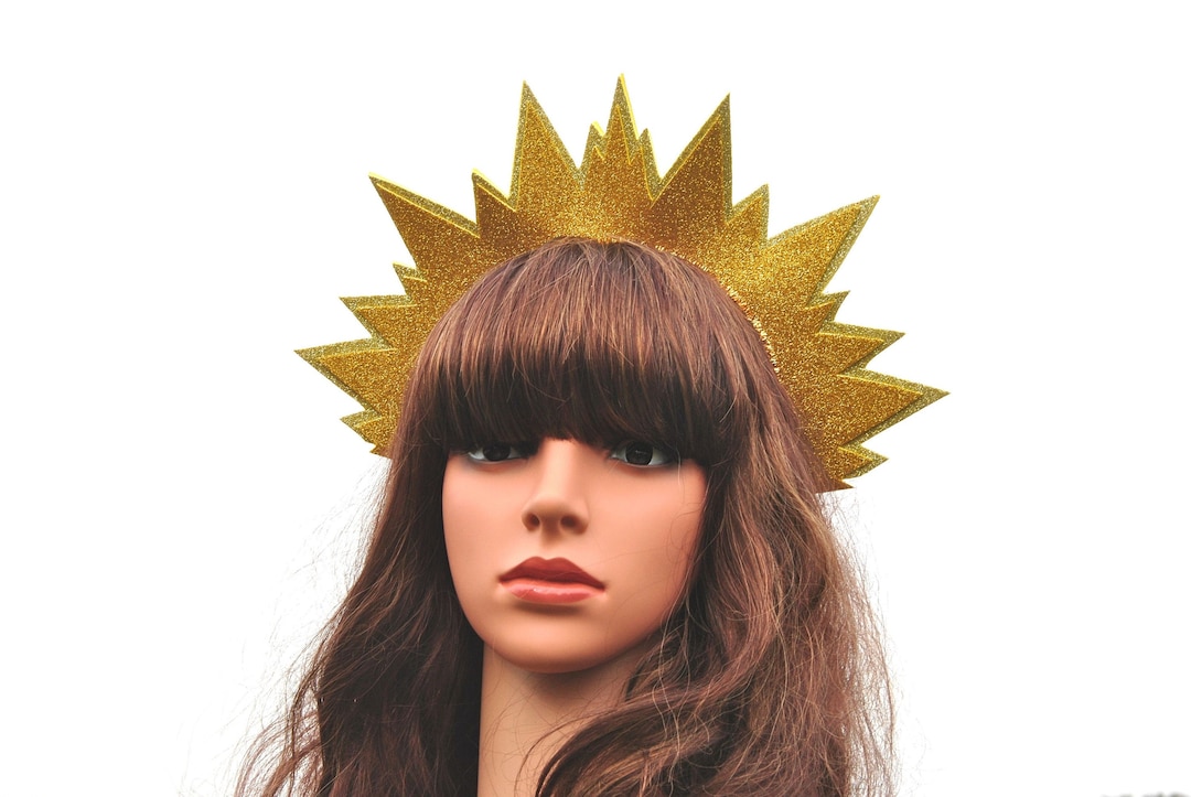 Gold Sun Crown Festival Sun Queen Headpiece Carnival Sun Rays Headband ...