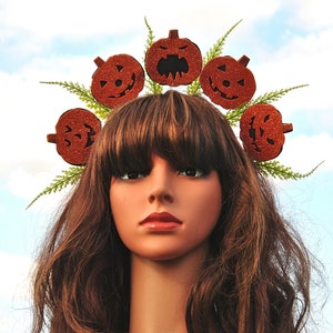Pumpkin Headband Halloween Costume Pumpkin Crown Adult Child Black and ...