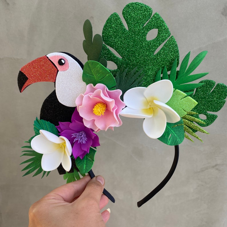 Tropical Party Headpiece Tropical Headband Carnival Tucan Fascinator ...
