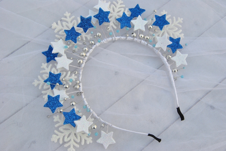 Snowflake tiara headpiece Christmas headband for women Star | Etsy