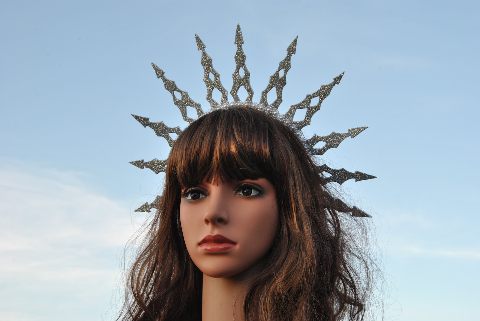 Spiked Crown Goth Wedding Crown Black Spiked Halo Crown Evil - Etsy