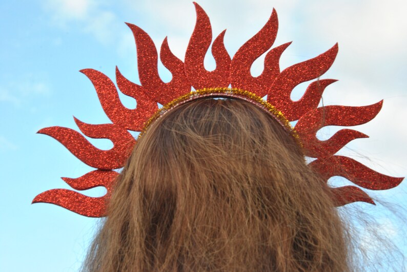 Flame Headband Halloween Fire Headpiece Costume Phoenix Fire Bird Crown ...