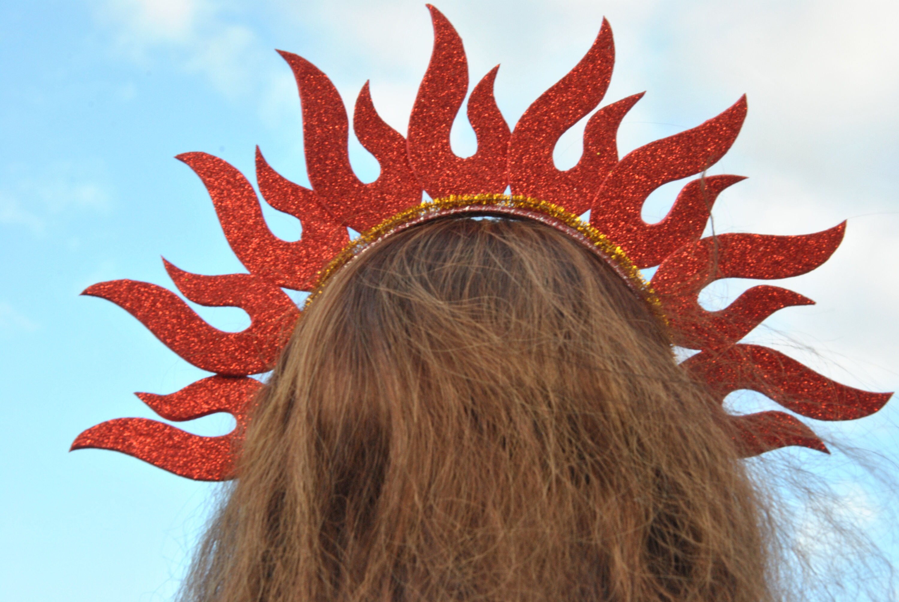Flame Headband Halloween Fire Headpiece Costume Phoenix Fire Bird Crown ...
