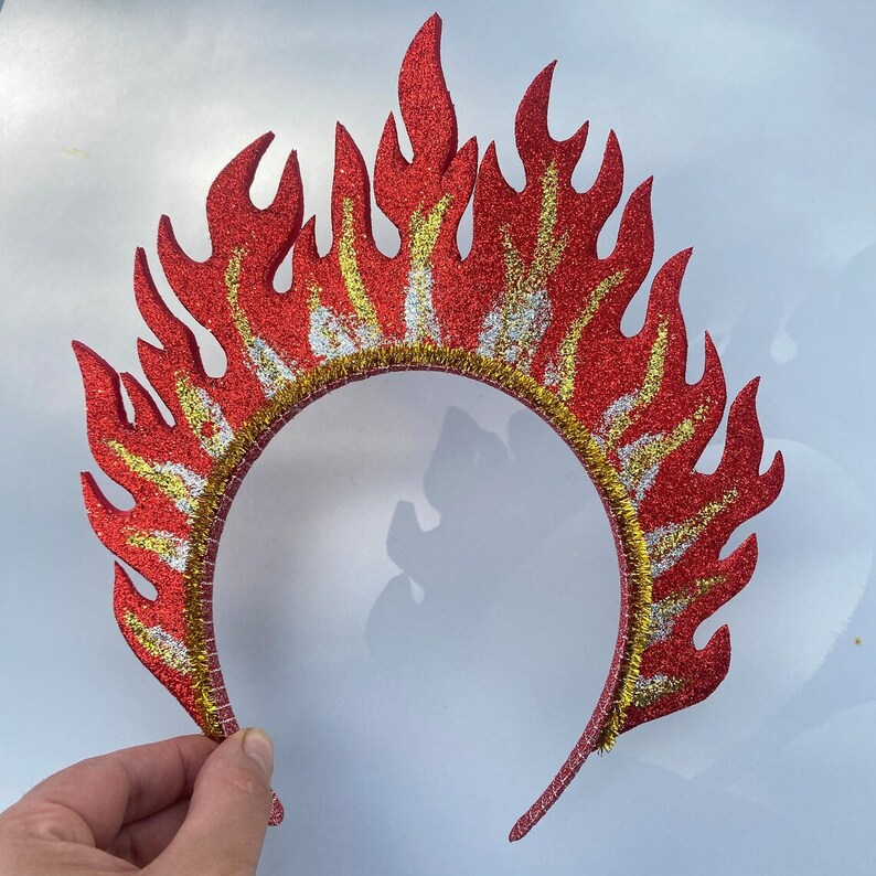 Blue Flame Crown Headband: Handmade Fire Costume Tiara - Etsy
