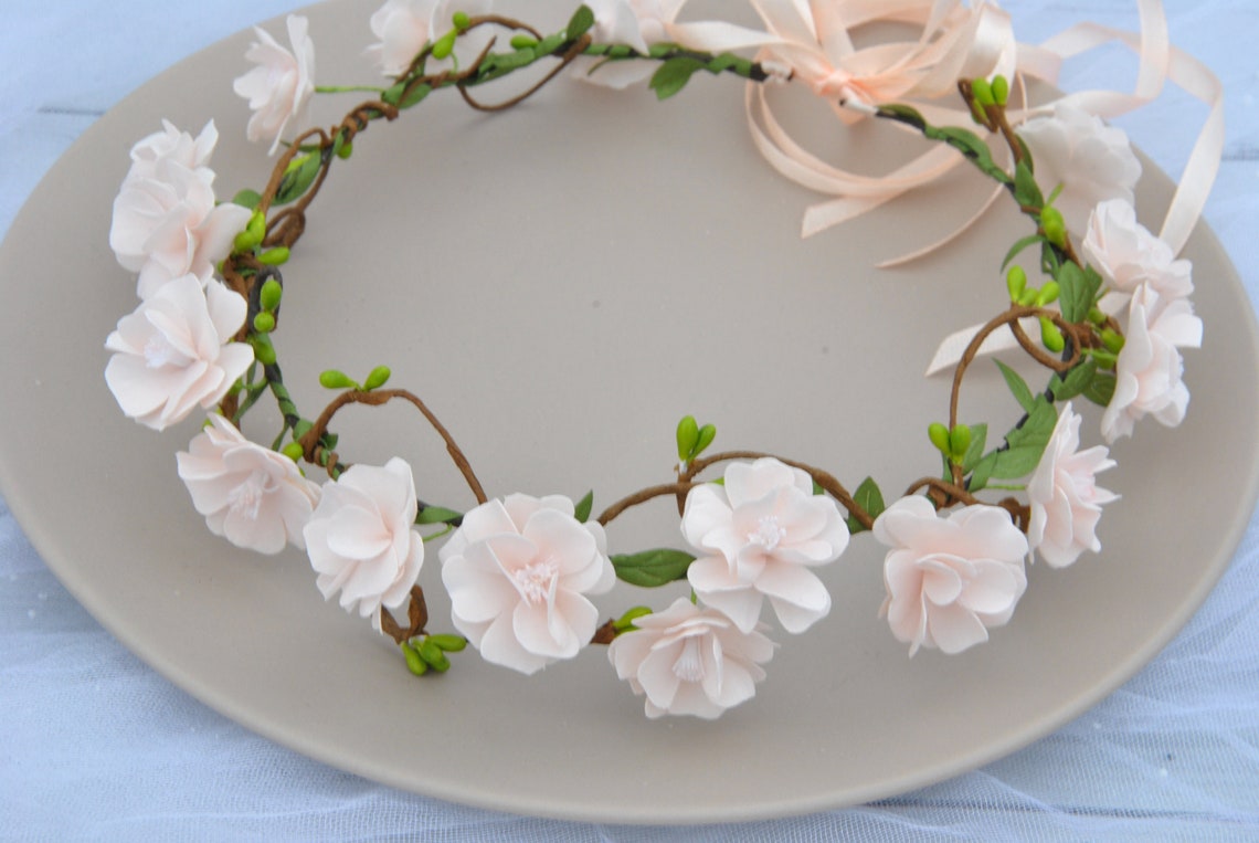 Blush Sakura Flower Crown Cherry Blossom Bridal Headpiece - Etsy
