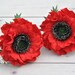 Poppy Hair Clips Pins Baby Flower Elastic Ties Red Poppy Hair - Etsy
