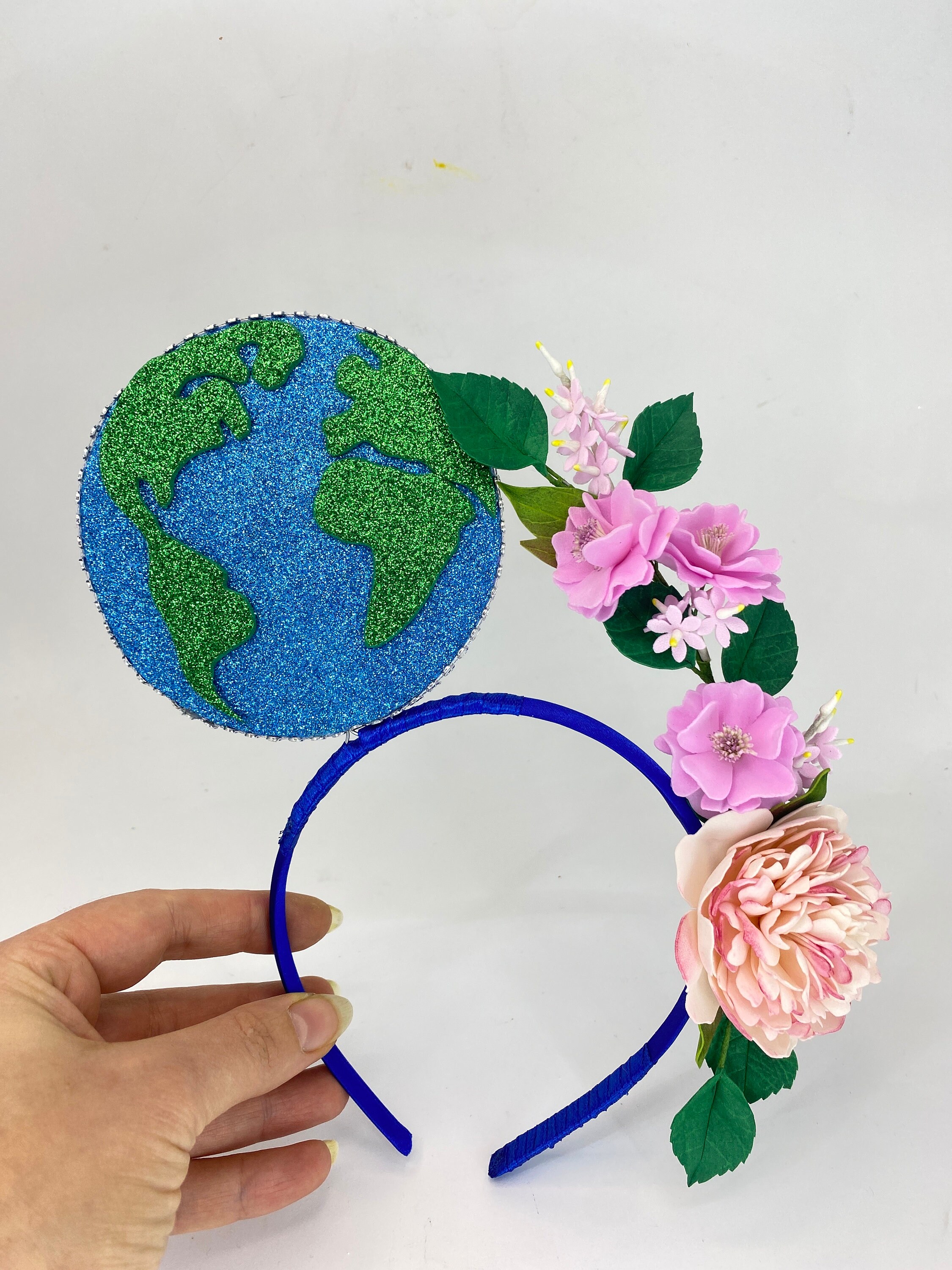 Planet Earth Headband Royals Personalized Headpiece Glittery Land ...