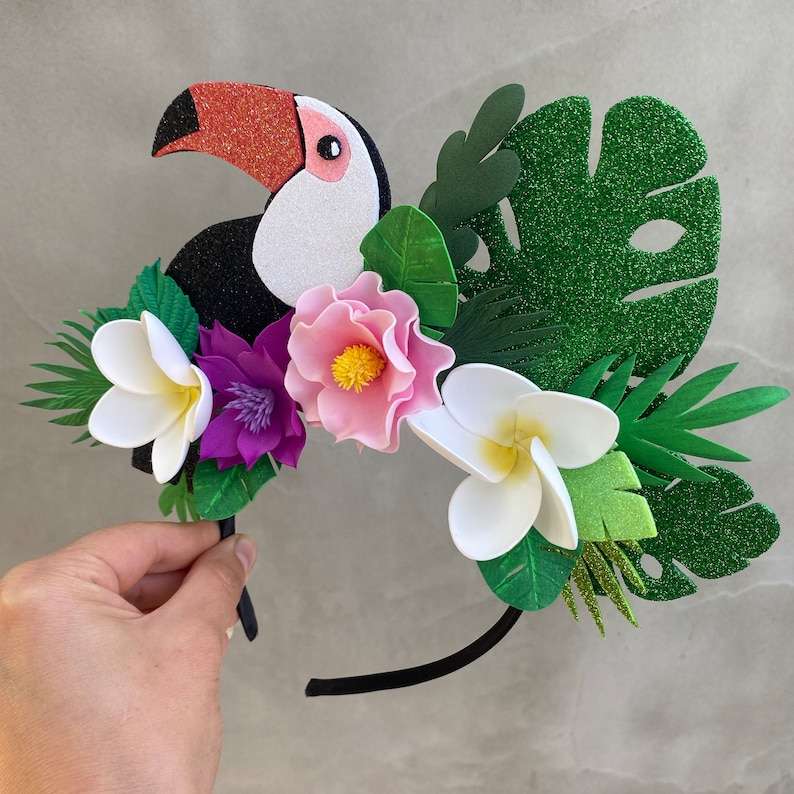 Tropical Party Headpiece Tropical Headband Carnival Tucan Fascinator ...
