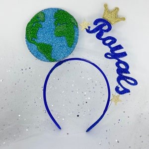 Planet Earth Headband Royals Personalized Headpiece Glittery Land ...