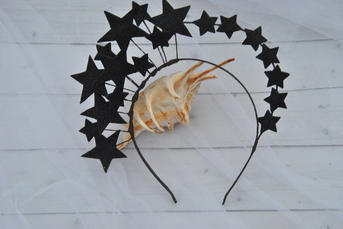 Celestial Headpiece Black Star Halloween Headband Holiday | Etsy