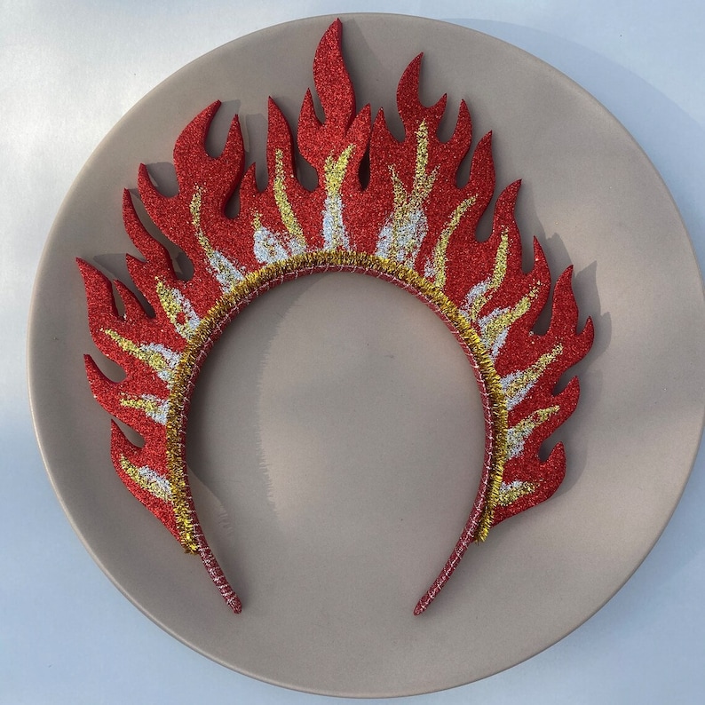 Blue Flame Crown Headband: Handmade Fire Costume Tiara - Etsy