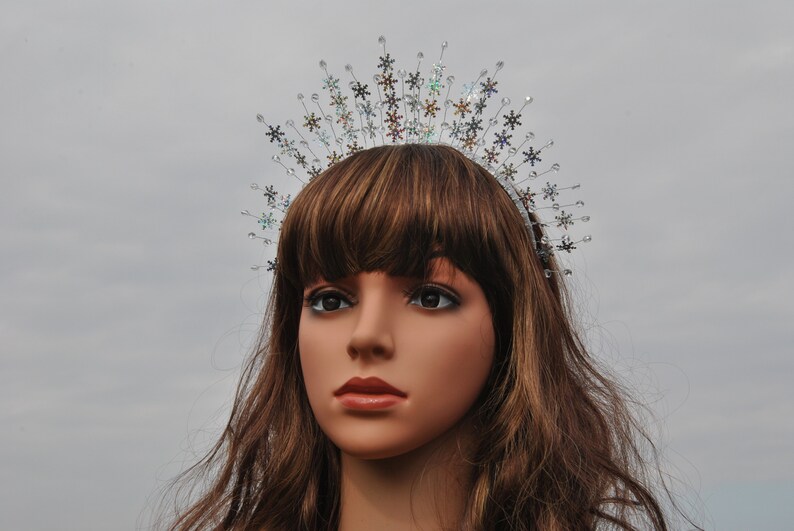 Snowflake Tiara Headpiece Christmas Sparkling Headband Snow - Etsy